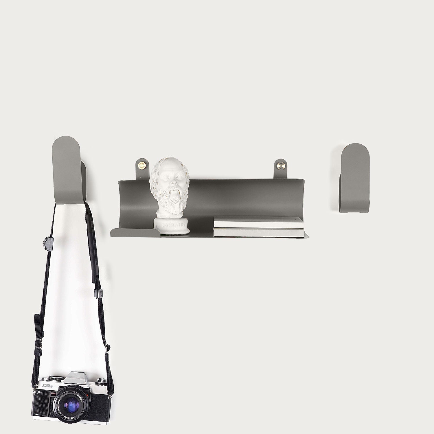 Flow Set of 2 Wall Shelf and Hanger - Grey – Oobje
